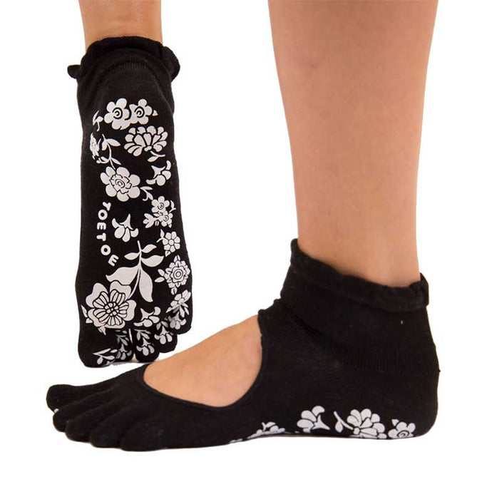 TOETOE Anti-Slip Serene Toe Socks Black | Perfect for Yoga
